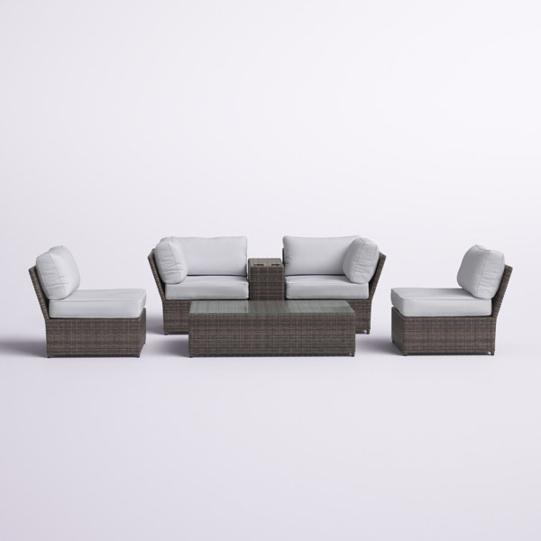 Etta Avenue™ Elodie Rattan Wicker Fully Assembled 4 - Person Seating Group with Cushions | Wayfair